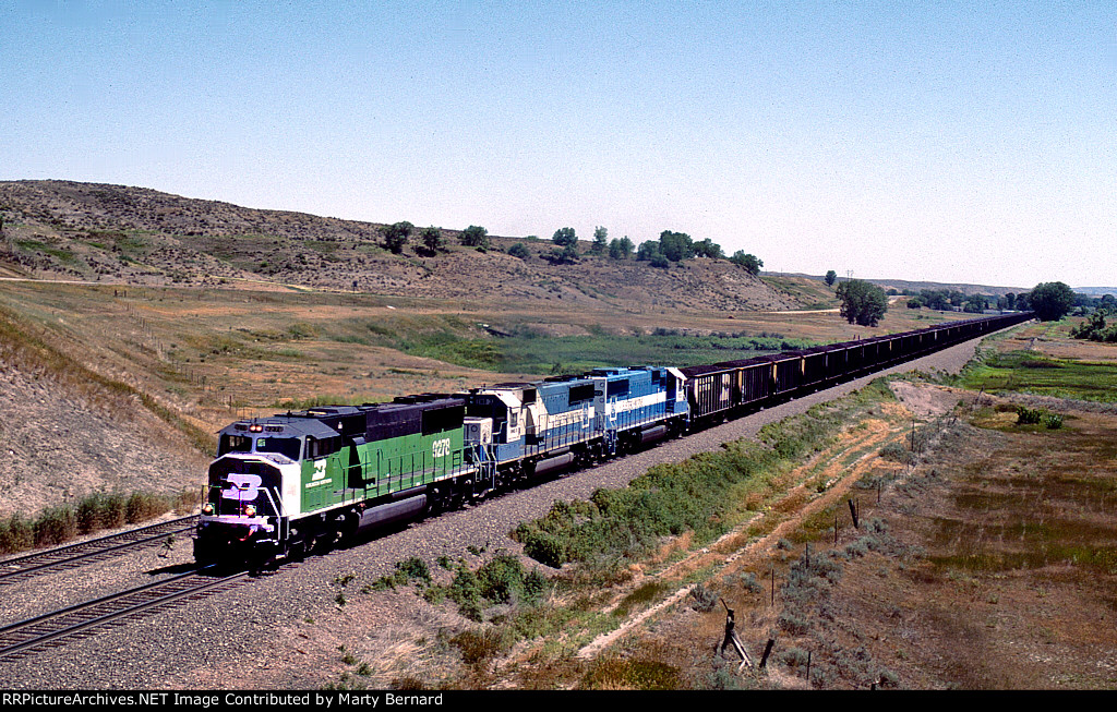 BNSF 9278 and EMDX 3 and 9002 With Powder River Coal